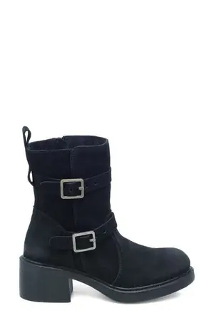 Miz Mooz Bethani Moto Bootie - Black Suede