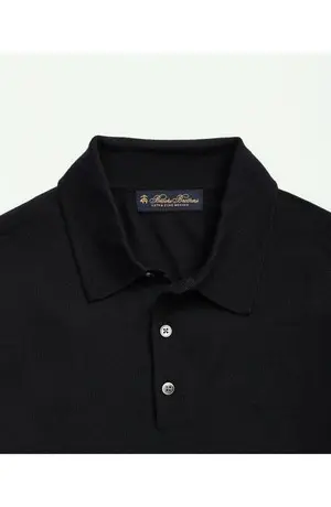 Brooks Brothers Long Sleeve Merino Wool Polo - Black