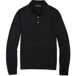 Brooks Brothers Long Sleeve Merino Wool Polo - Black