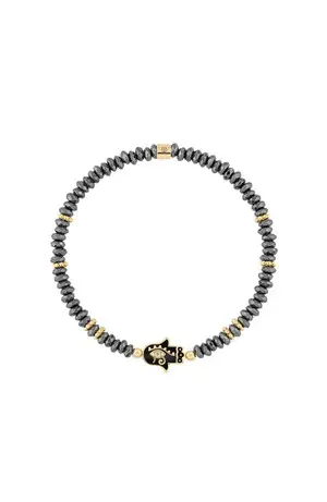 KARMA AND LUCK Eye Of Horus Hamsa Hematite Bracelet - Black/gold
