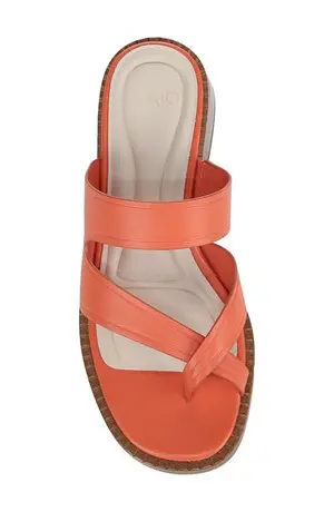 Franco Sarto Saylor Leather Slide Sandal - Coral Pink