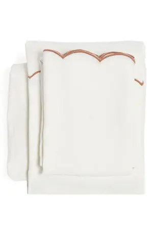 POM POM AT HOME Kelly Linen Sheet Set Cream/terra Cotta