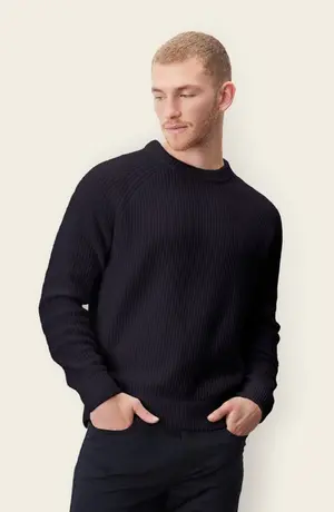 ITALIC Aidan Chunky Cashmere Crewneck Sweater - Navy