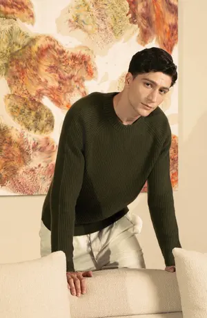 ITALIC Aidan Chunky Cashmere Crewneck Sweater - Olive