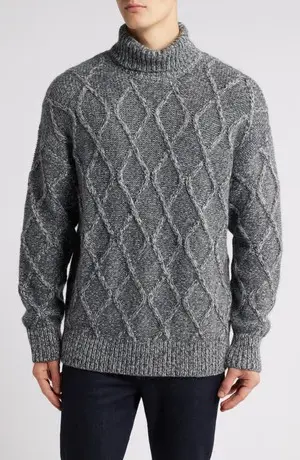 BOSS Diamond Stitch Turtleneck Sweater