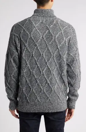 BOSS Diamond Stitch Turtleneck Sweater