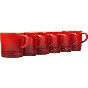 LE CREUSET Set Of 6 12-ounce Stoneware Mugs - Cerise