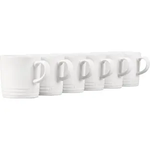 LE CREUSET Set Of 6 12-ounce Stoneware Mugs - White
