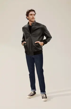 ITALIC Chase Lambskin Leather Bomber Jacket