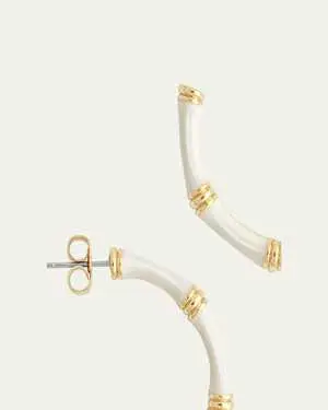 ANABEL ARAM JEWELRY Bamboo Hoop Earrings - Cream