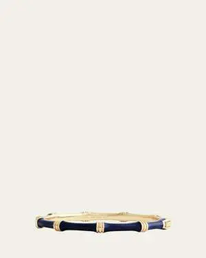 ANABEL ARAM JEWELRY Bamboo Enameled Bangle - Navy Blue
