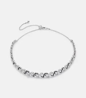 KAMYEN 18kt White Gold Enamel Diamond Choker - Silver