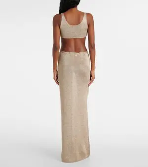 BANANHOT Knitted Lamé Bra Top