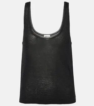 Saint Laurent Lamé Top - Black