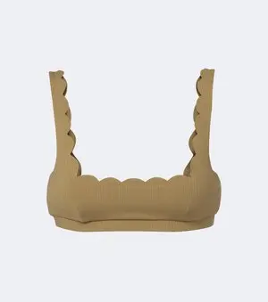 Marysia Mini Palm Springs Scalloped Bikini Top - Beige