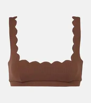 Marysia Mini Palm Springs Scalloped Bikini Top - Brown