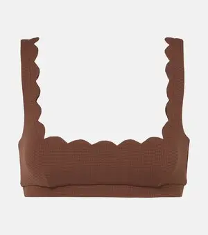 Marysia Mini Palm Springs Scalloped Bikini Top - Brown