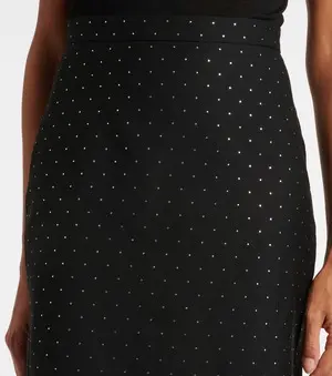 Erdem Polka-dot Cotton And Wool Lamé Midi Skirt