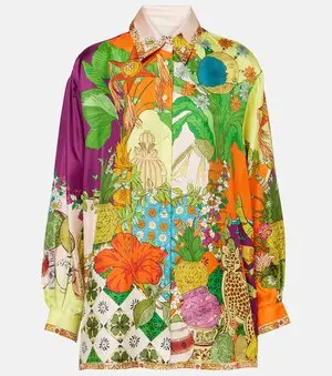 ALEMAIS Alémais Tiger Printed Silk Twill Shirt - Multicoloured