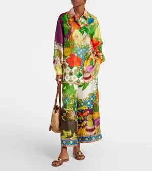 ALEMAIS Alémais Tiger Printed Silk Twill Shirt