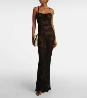 Saint Laurent Pointelle Maxi Dress