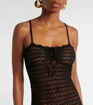 Saint Laurent Pointelle Maxi Dress