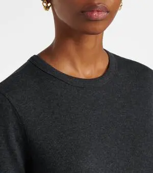 TOTEME Ribbed-knit Cotton-blend Top