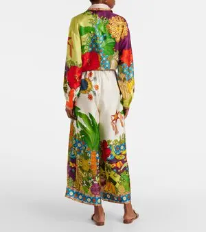 ALEMAIS Alémais Tiger Printed Silk Twill Pants - Multicoloured
