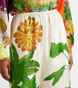 ALEMAIS Alémais Tiger Printed Silk Twill Pants - Multicoloured
