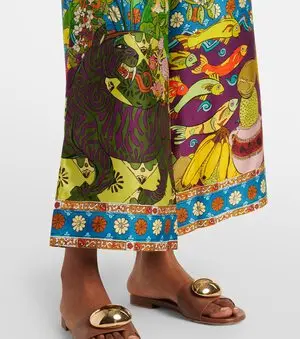 ALEMAIS Alémais Tiger Printed Silk Twill Pants - Multicoloured