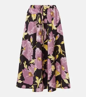 La DoubleJ Floral Midi Skirt