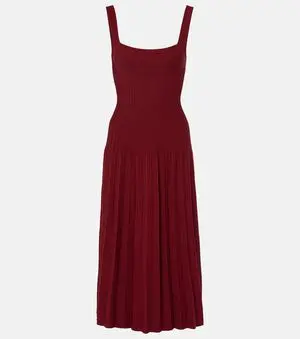 Staud Beaton Velvet Maxi Dress - Red