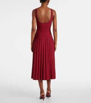 Staud Beaton Velvet Maxi Dress - Red