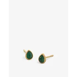 Monica Vinader Teardrop Onyx Stud Earrings - Green