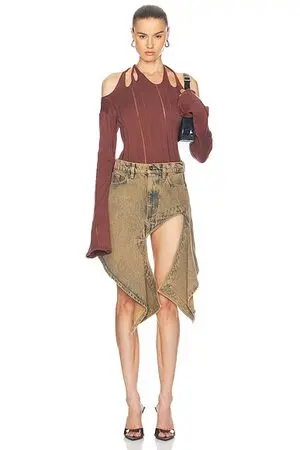 JADE CROPPER Braided Long Sleeve Top