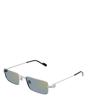 Cartier Premiere De Rectangle Sunglasses Silver/blue Gradient