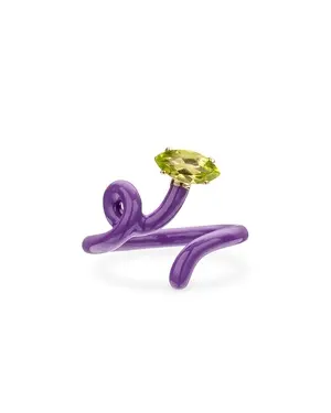 Bea Bongiasca Baby Vine Tendril Ring - Purple/green
