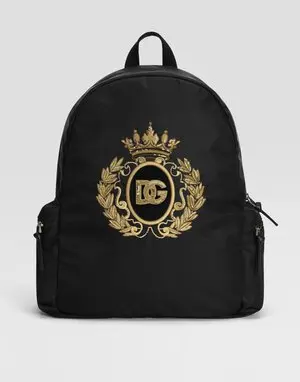 Dolce & Gabbana Nylon Backpack With Dg Logo - Black