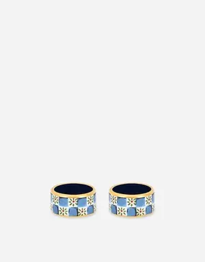 Dolce & Gabbana Set Of 2 Porcelain Napkin Rings - Multicolor