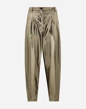 Dolce & Gabbana Foiled Stretch Satin Trousers
