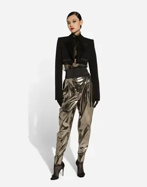 Dolce & Gabbana Foiled Stretch Satin Trousers