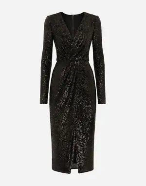 Dolce & Gabbana Micro-sequined Calf-length Dress