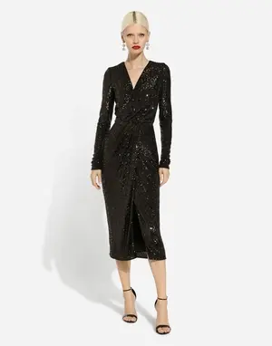 Dolce & Gabbana Micro-sequined Calf-length Dress