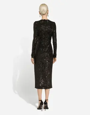Dolce & Gabbana Micro-sequined Calf-length Dress