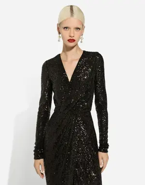 Dolce & Gabbana Micro-sequined Calf-length Dress