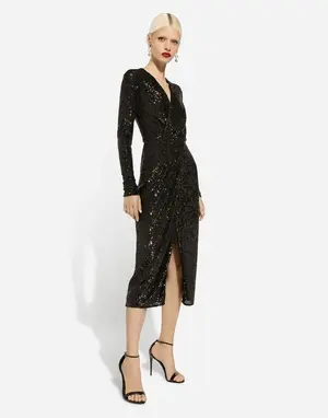 Dolce & Gabbana Micro-sequined Calf-length Dress