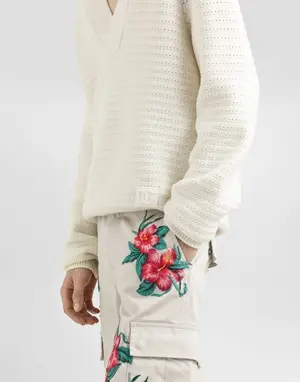 Dolce & Gabbana Wool V-neck Sweater With Dg Embroidery