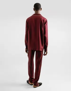 Dolce & Gabbana Silk Pajama Pants With Logo Embroidery - Bordeaux