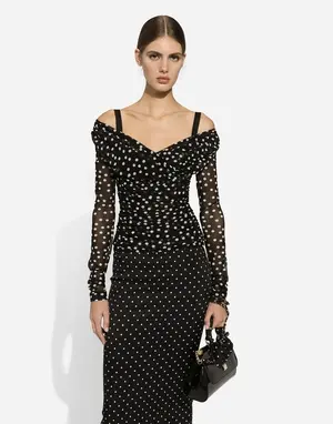 Dolce & Gabbana Polka-dot Tulle Top - Print