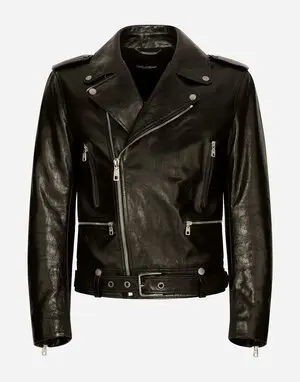 Dolce & Gabbana Belted Leather Biker Jacket